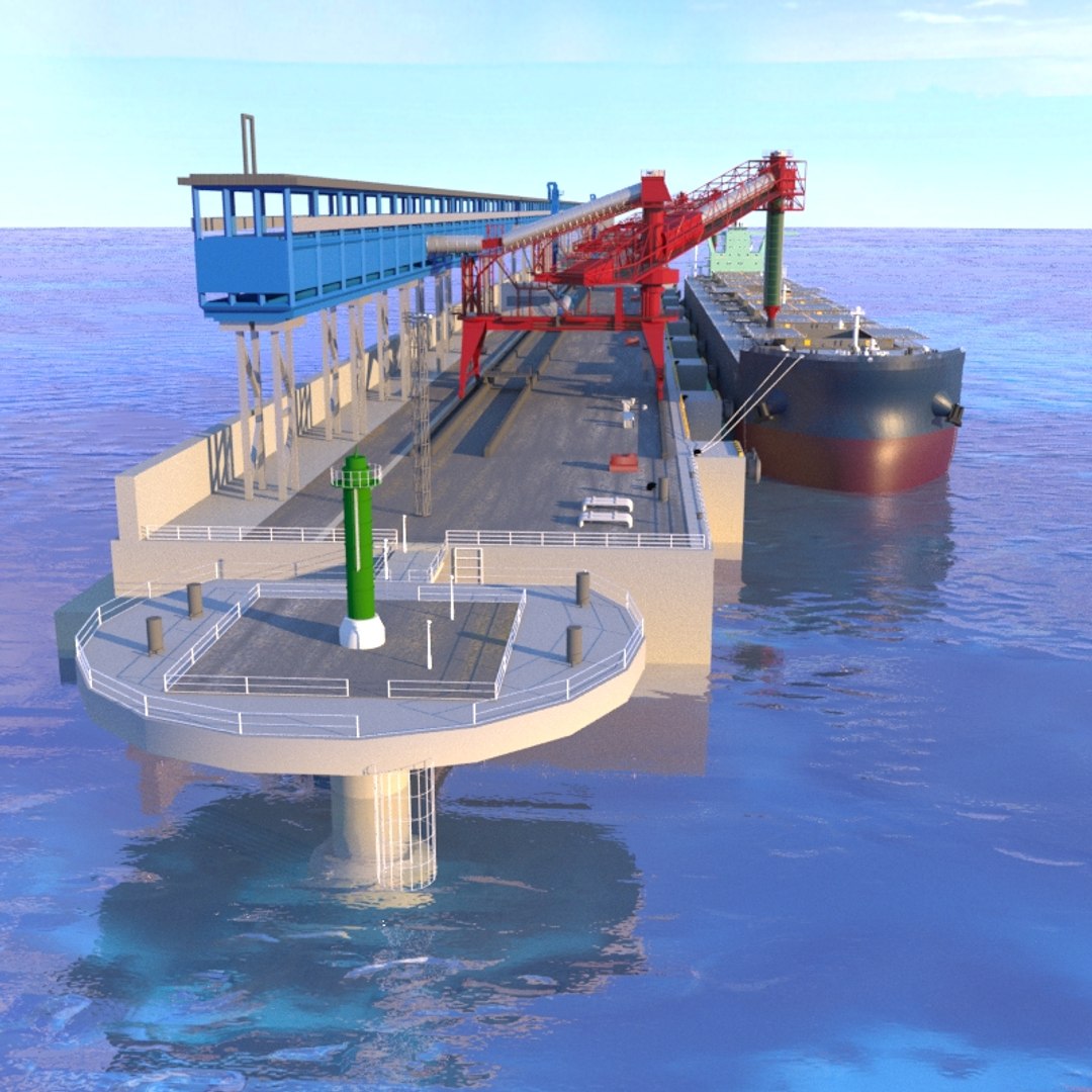 Ship Bulk Carrier Pier Model - TurboSquid 1620488