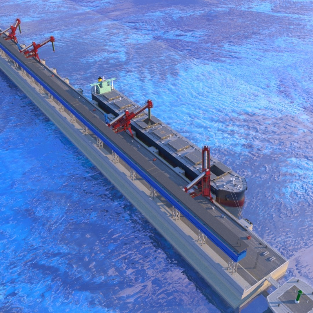 Ship Bulk Carrier Pier Model - TurboSquid 1620488