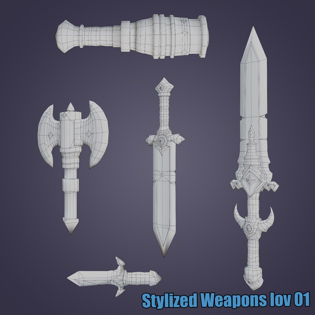 Stylized Weapons Lov 01 3D - TurboSquid 2230591