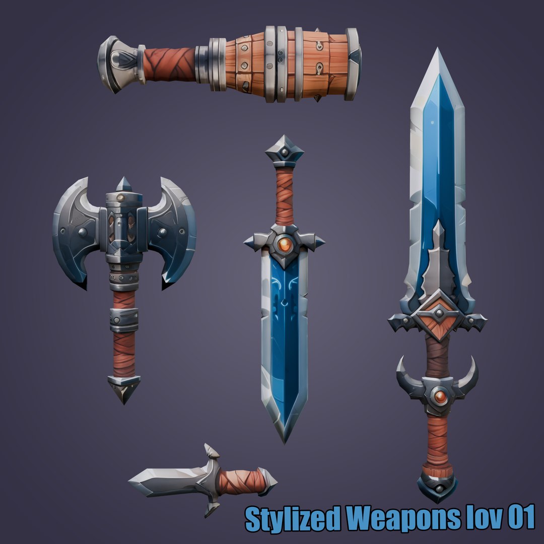 Stylized Weapons Lov 01 3D - TurboSquid 2230591