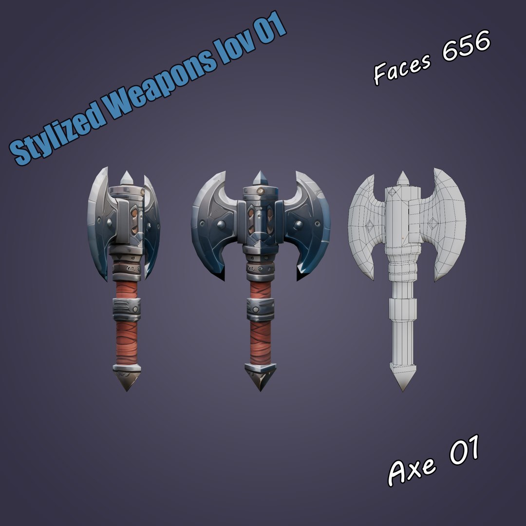 Stylized Weapons Lov 01 3D - TurboSquid 2230591