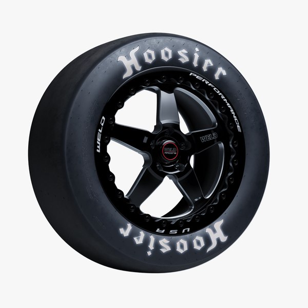 modelo 3d Hoosier Tire Weld Wheels Drag racing pack - TurboSquid 1880938