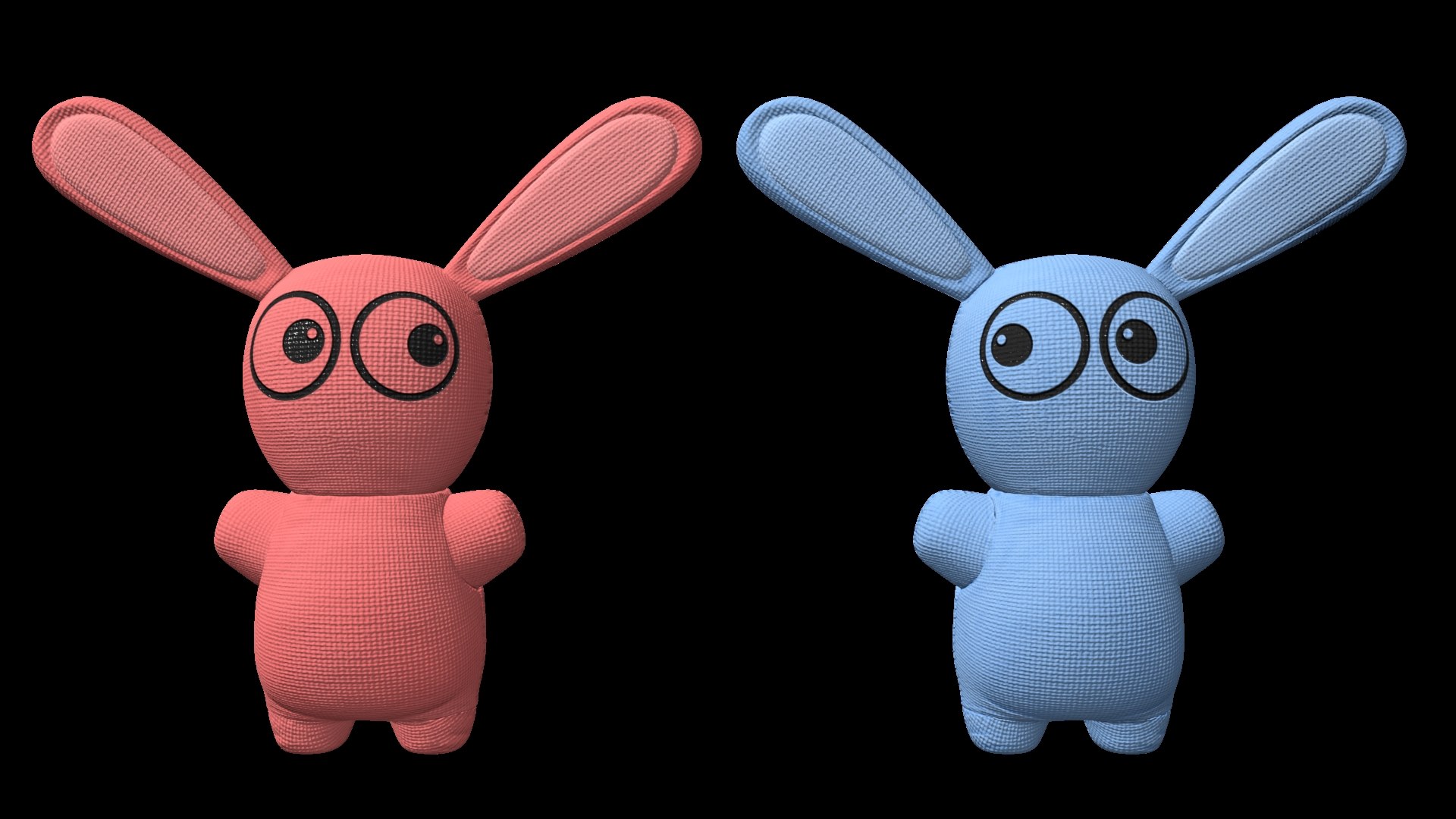 Blue Pink Bunny Toys 3D - TurboSquid 1258687