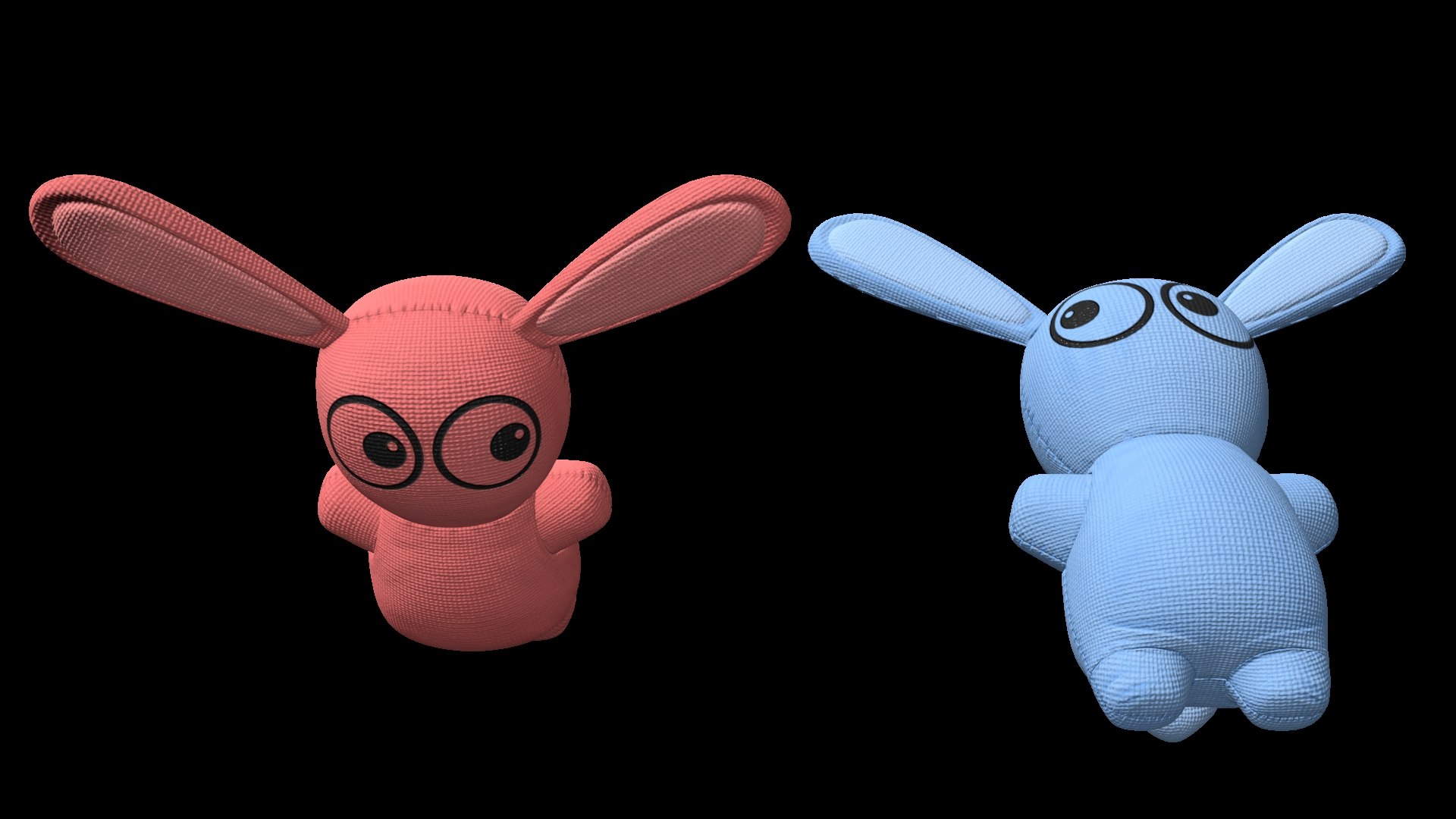 Blue Pink Bunny Toys 3D - TurboSquid 1258687