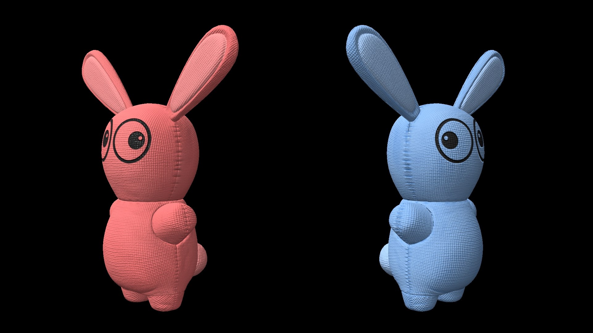 Blue Pink Bunny Toys 3D - TurboSquid 1258687