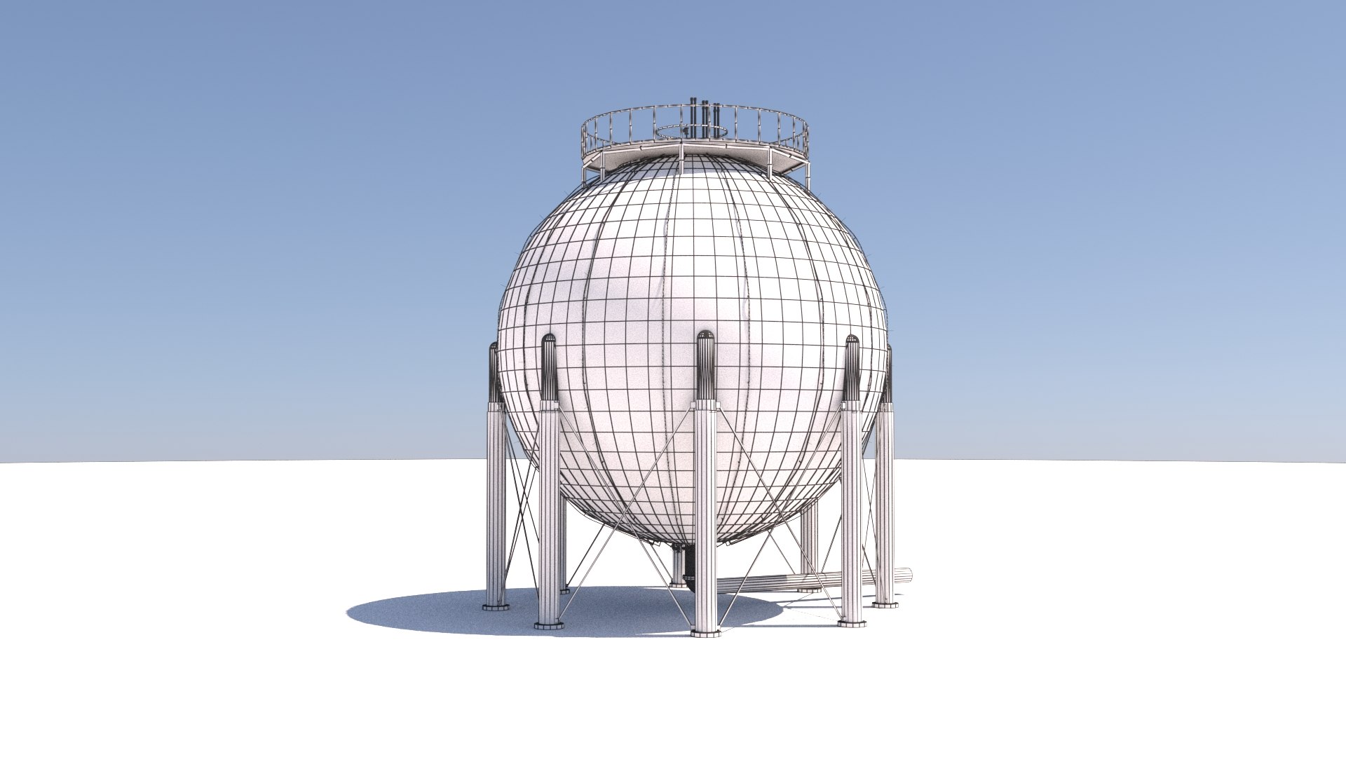 3D Model Refinery Gas Tank Model - TurboSquid 1953719