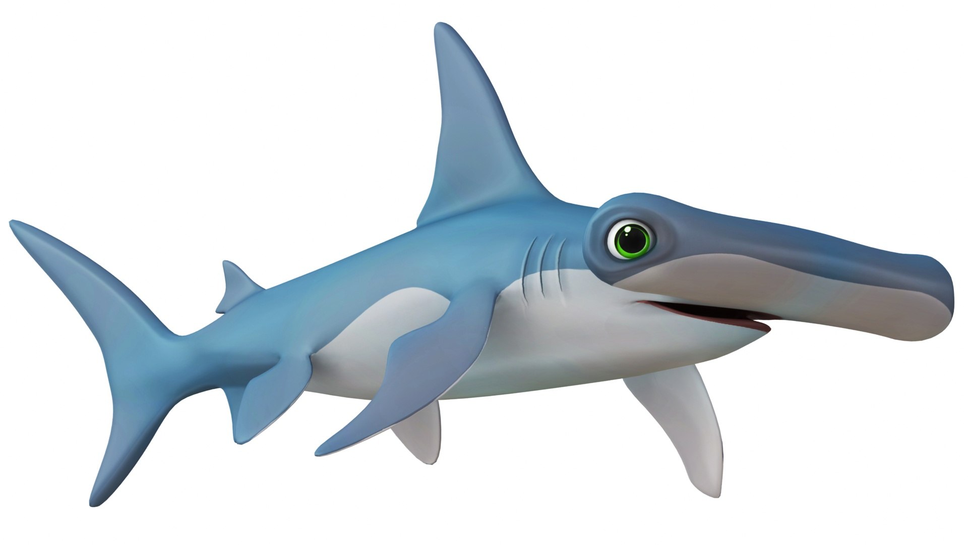 Cartoon Hammerhead Shark And Sword Fish Model - TurboSquid 2094748