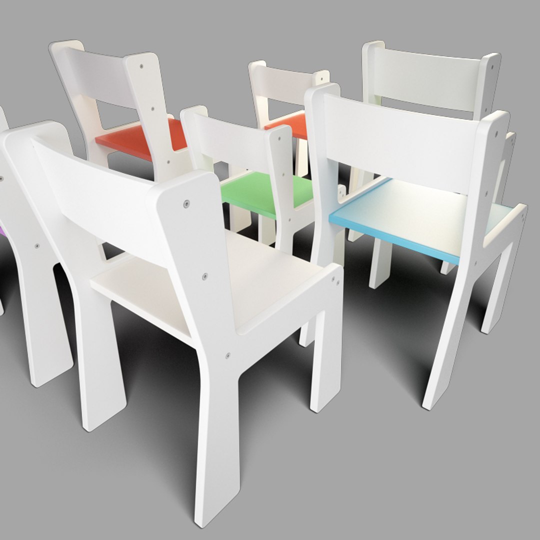 3d Kindergarten Children Furniture Chairs Model