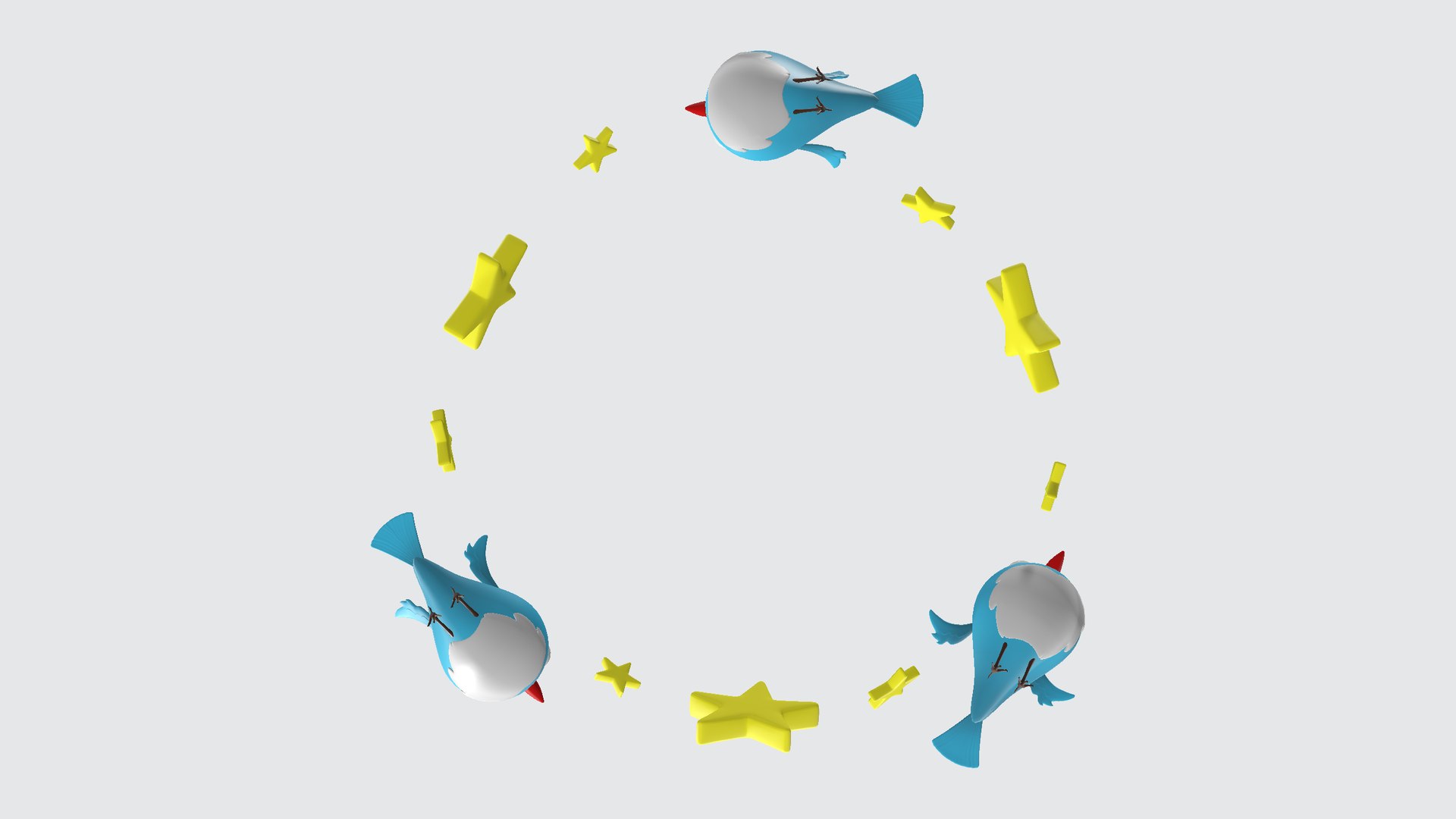 3D Model Knockout Stars And Birds - TurboSquid 2352682