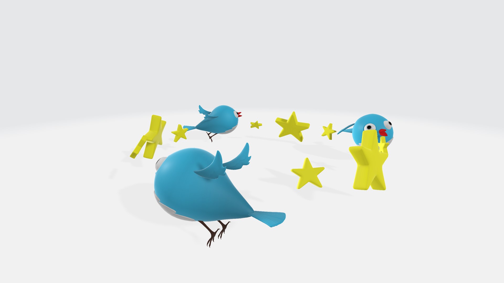 3D Model Knockout Stars And Birds - TurboSquid 2352682