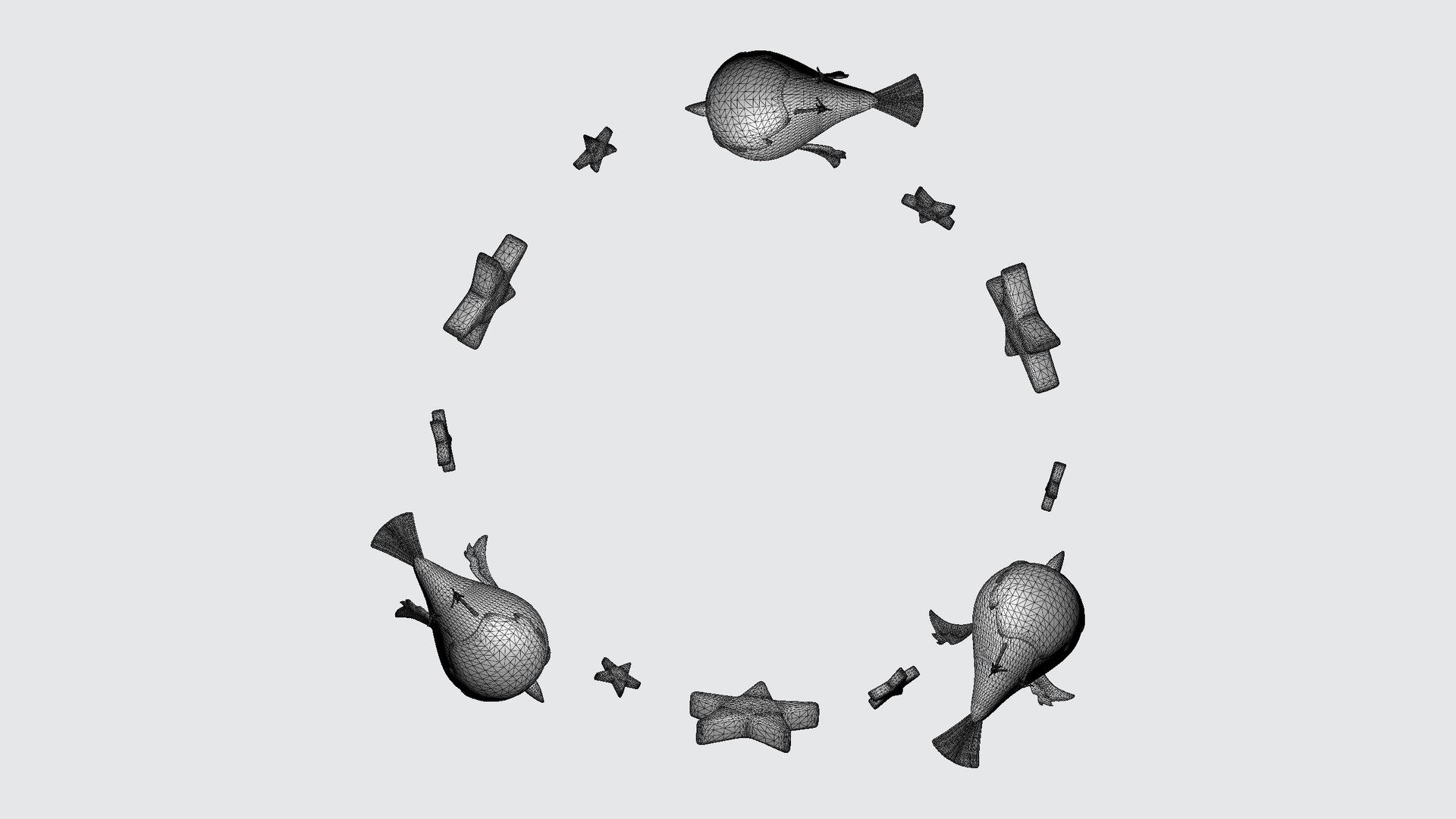 3D Model Knockout Stars And Birds - TurboSquid 2352682