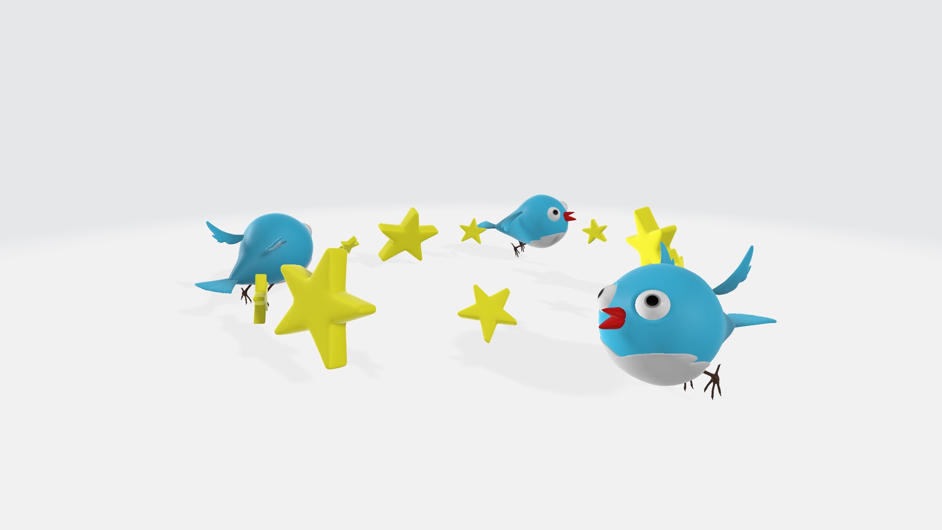 3D Model Knockout Stars And Birds - TurboSquid 2352682