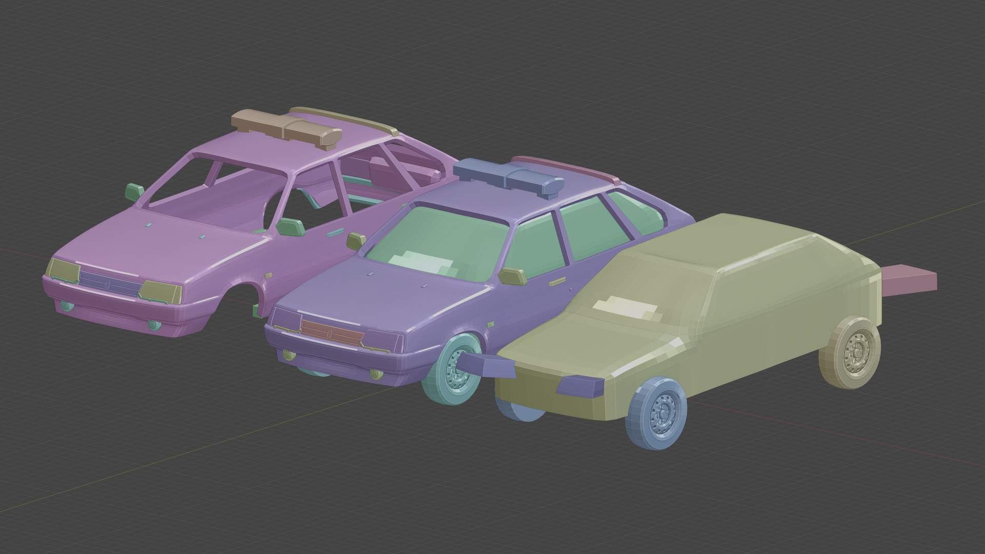 VAZ 2109 Police Modular 3D Printable Car Model With Integrated Lighting ...