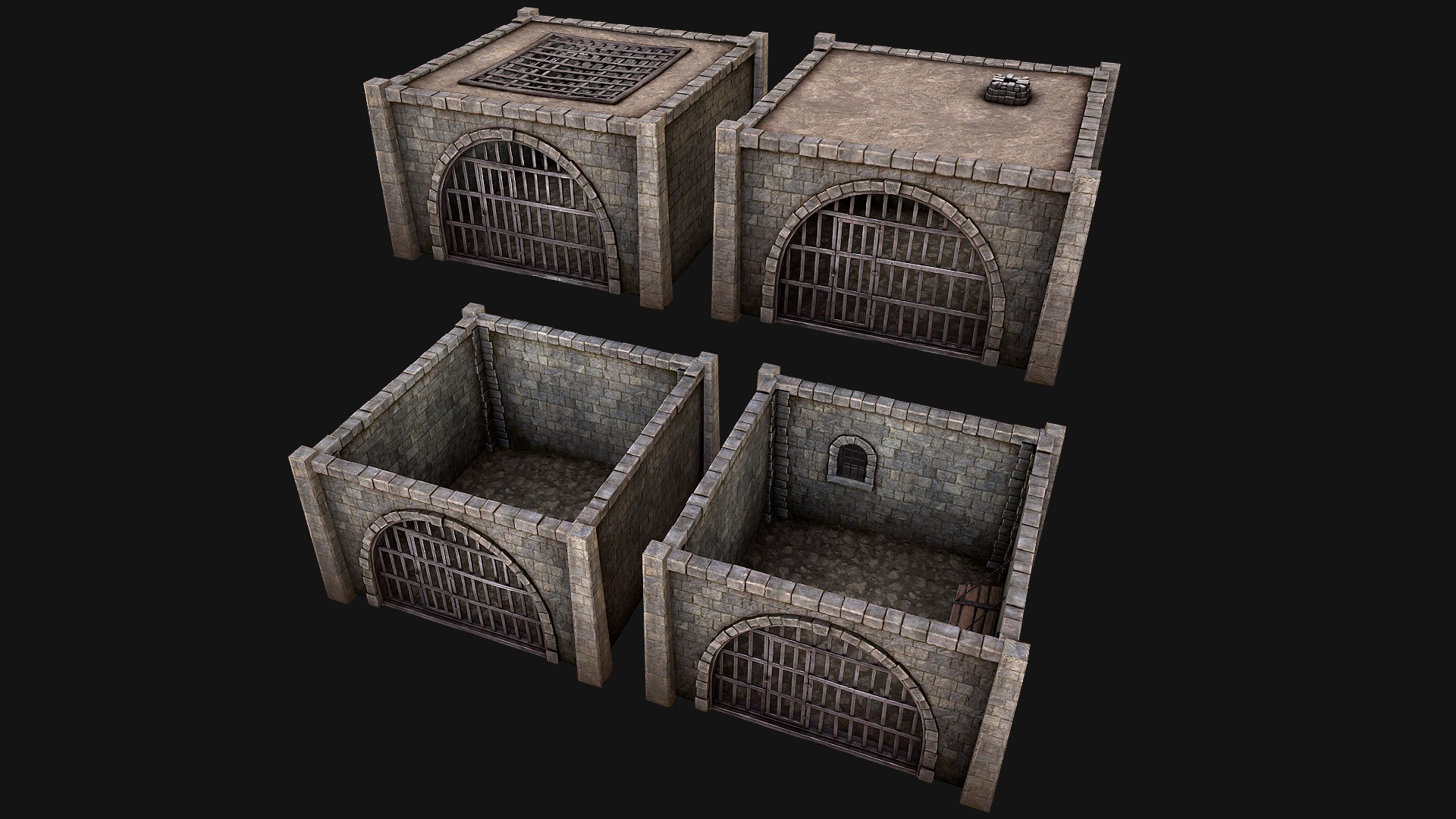 Medieval Dungeon Prison Set 3D - TurboSquid 2009033