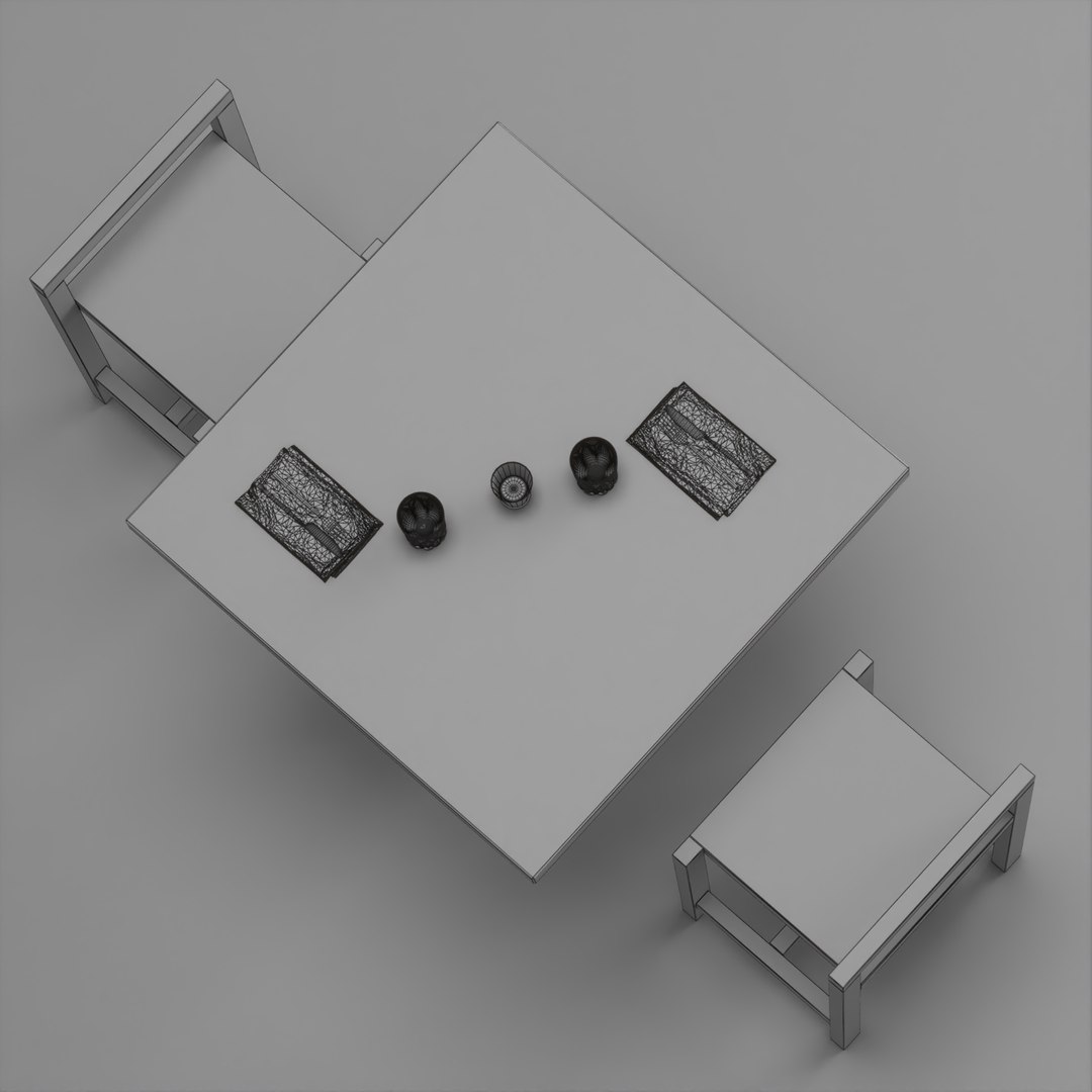 Restaurant table set model - TurboSquid 2132303