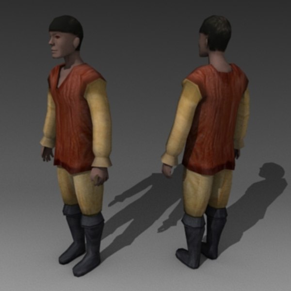 medieval human characters 3d model