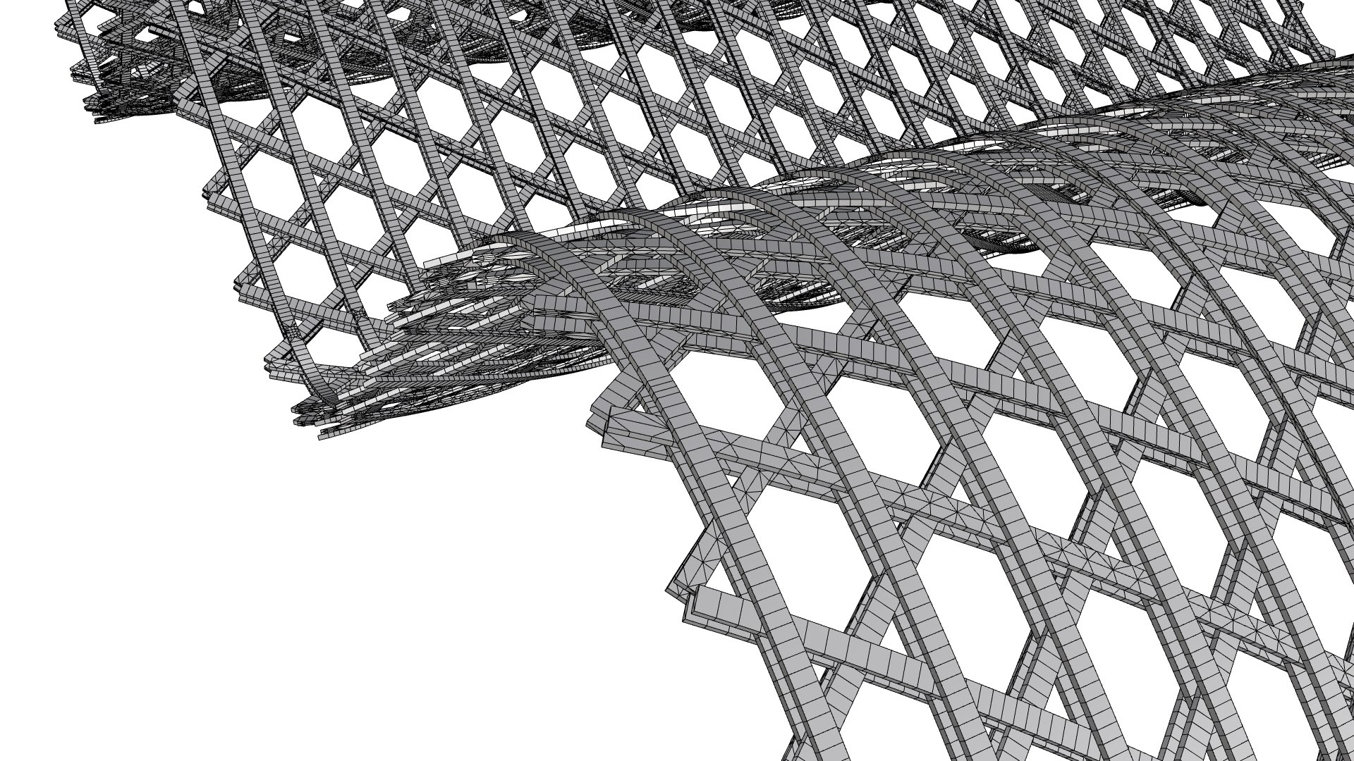 Layered Beams Waves Structure 3D Model - TurboSquid 2162541