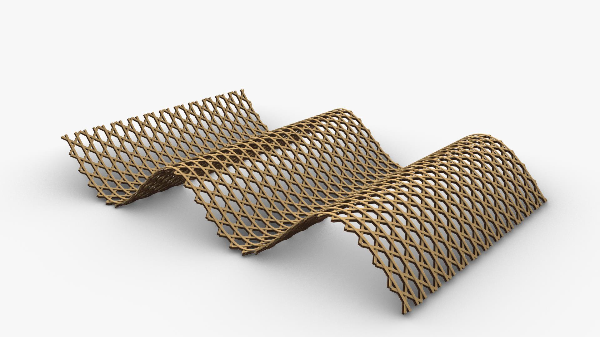 Layered Beams Waves Structure 3D Model - TurboSquid 2162541