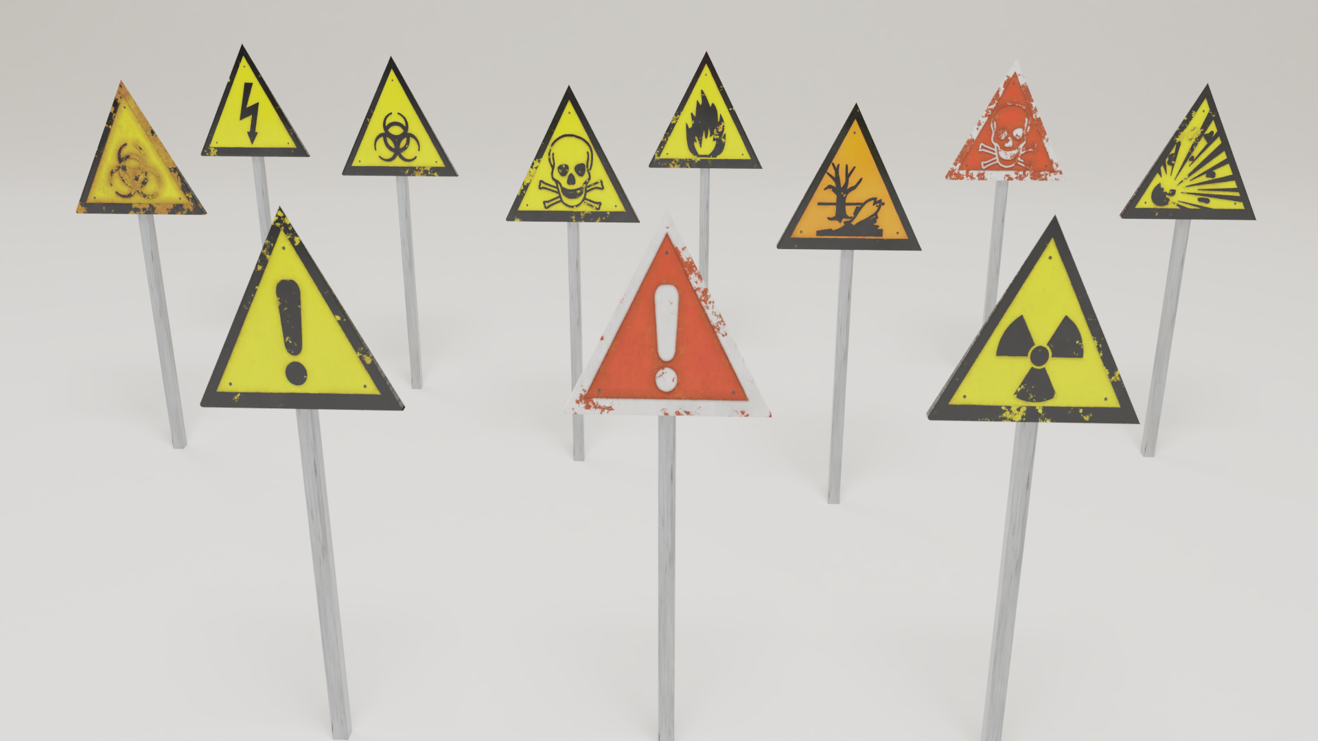 3D warning signs pack - TurboSquid 1704387