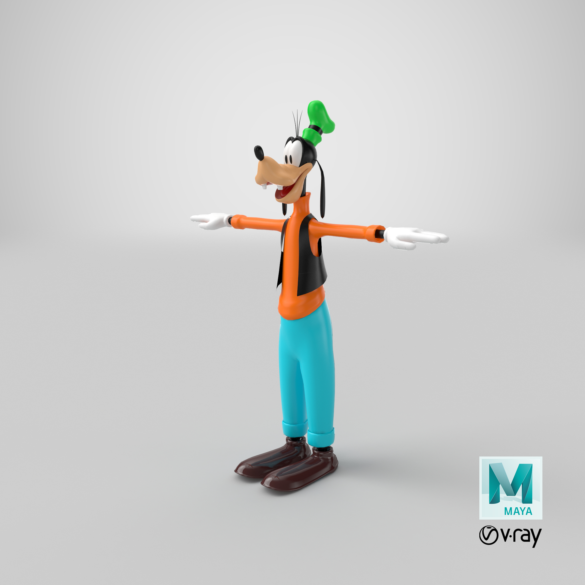 3d goofy character cartoon