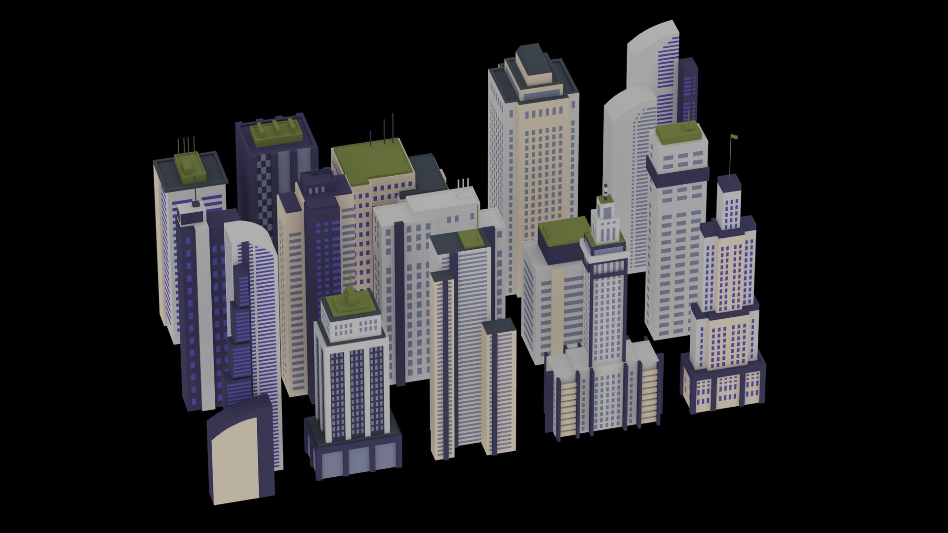 15 Building Low Poly Set 3D Model - TurboSquid 2044536