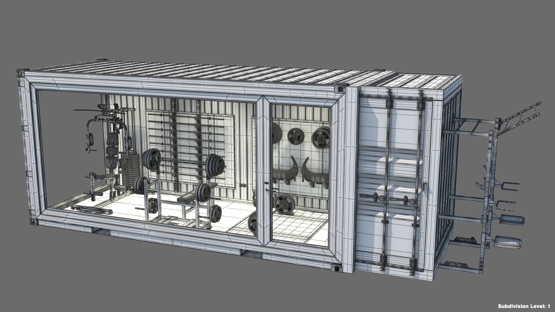 Gym Container 2 Model - TurboSquid 1802162