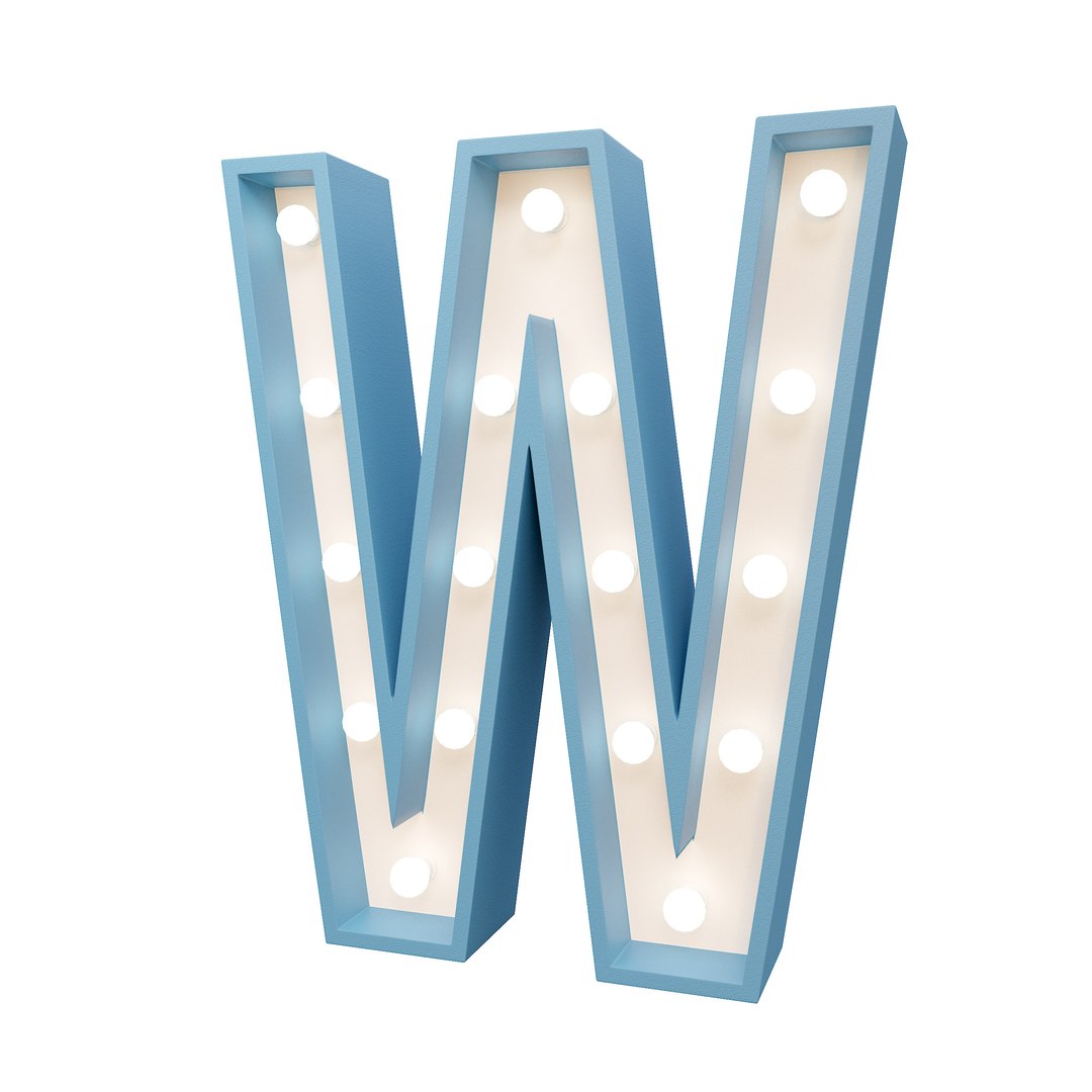 3D Marquee Letter W Led Glow Sign Model - TurboSquid 1973904