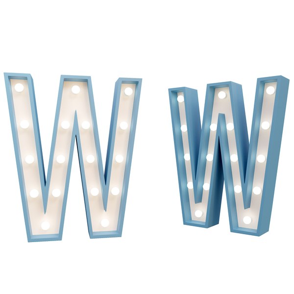 3D Marquee letter W led glow sign model - TurboSquid 1973904