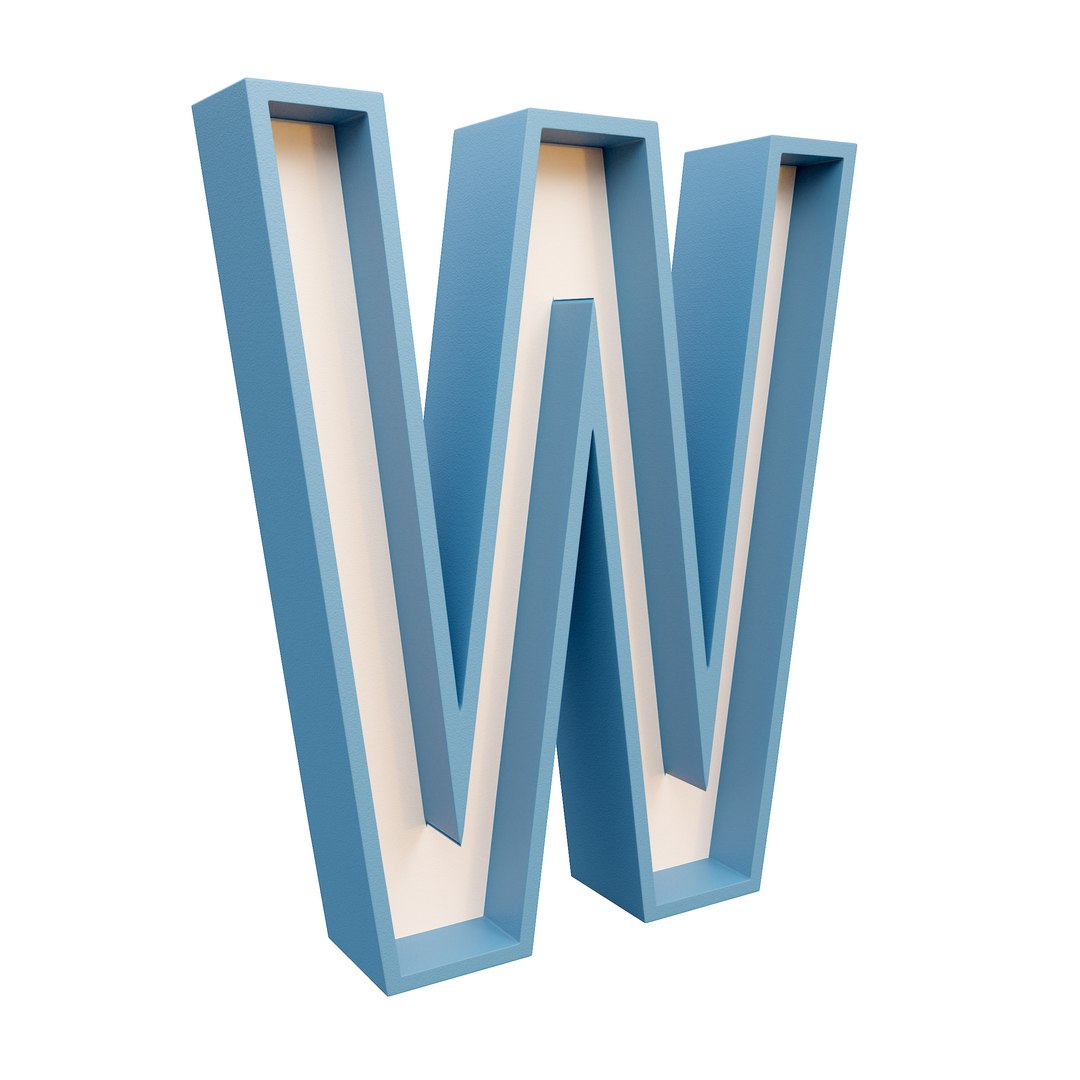 3D Marquee Letter W Led Glow Sign Model - TurboSquid 1973904