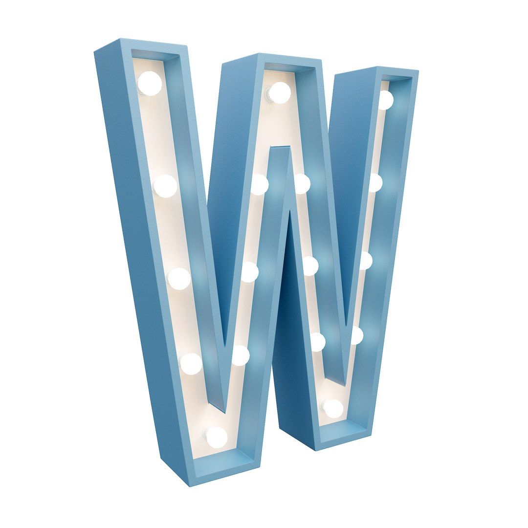 3D Marquee Letter W Led Glow Sign Model - TurboSquid 1973904