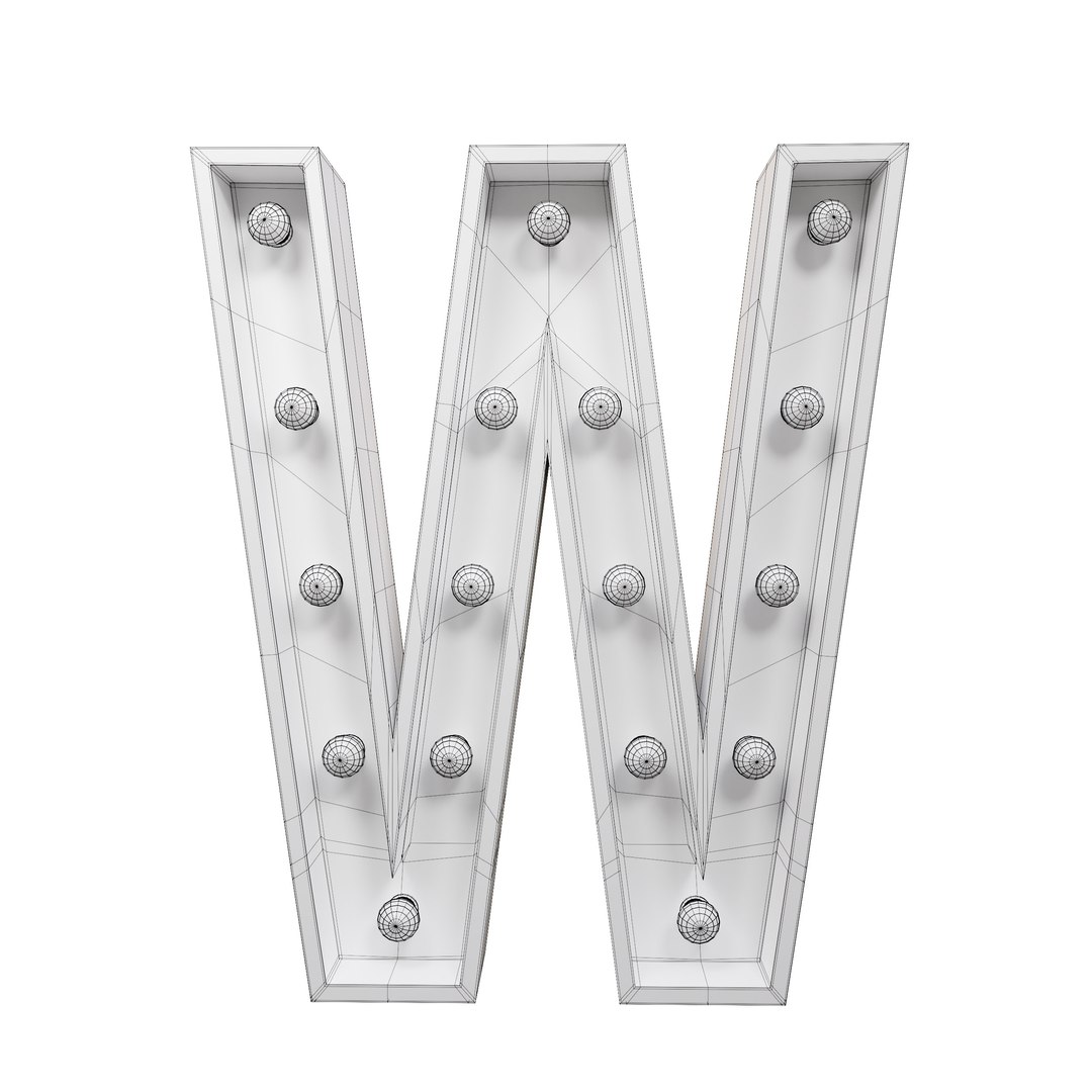 3D Marquee Letter W Led Glow Sign Model - TurboSquid 1973904