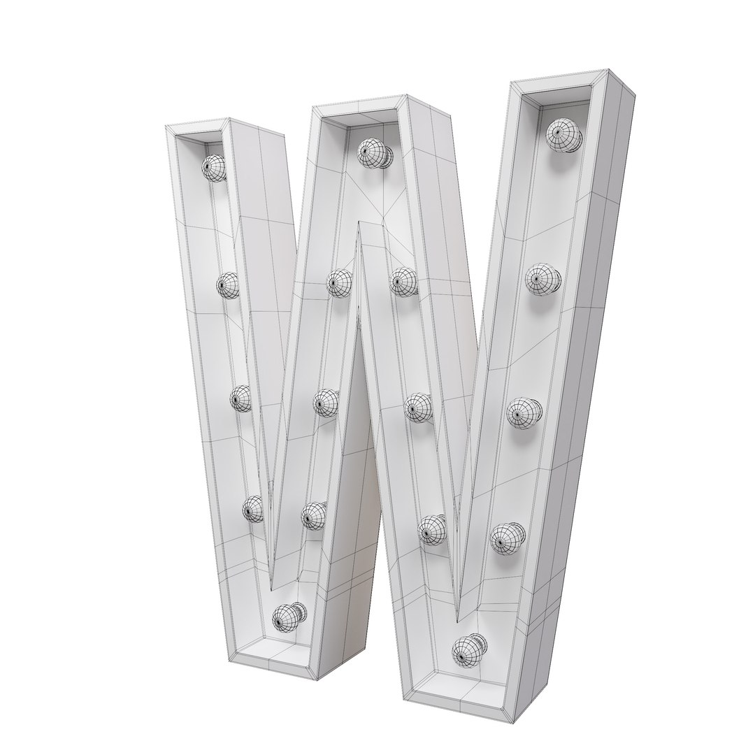 3D Marquee Letter W Led Glow Sign Model - TurboSquid 1973904