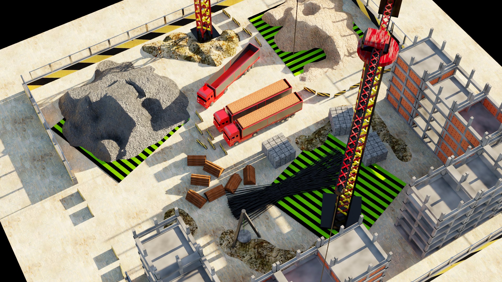 3D Construction City Map 4 Textures Model - TurboSquid 2090843