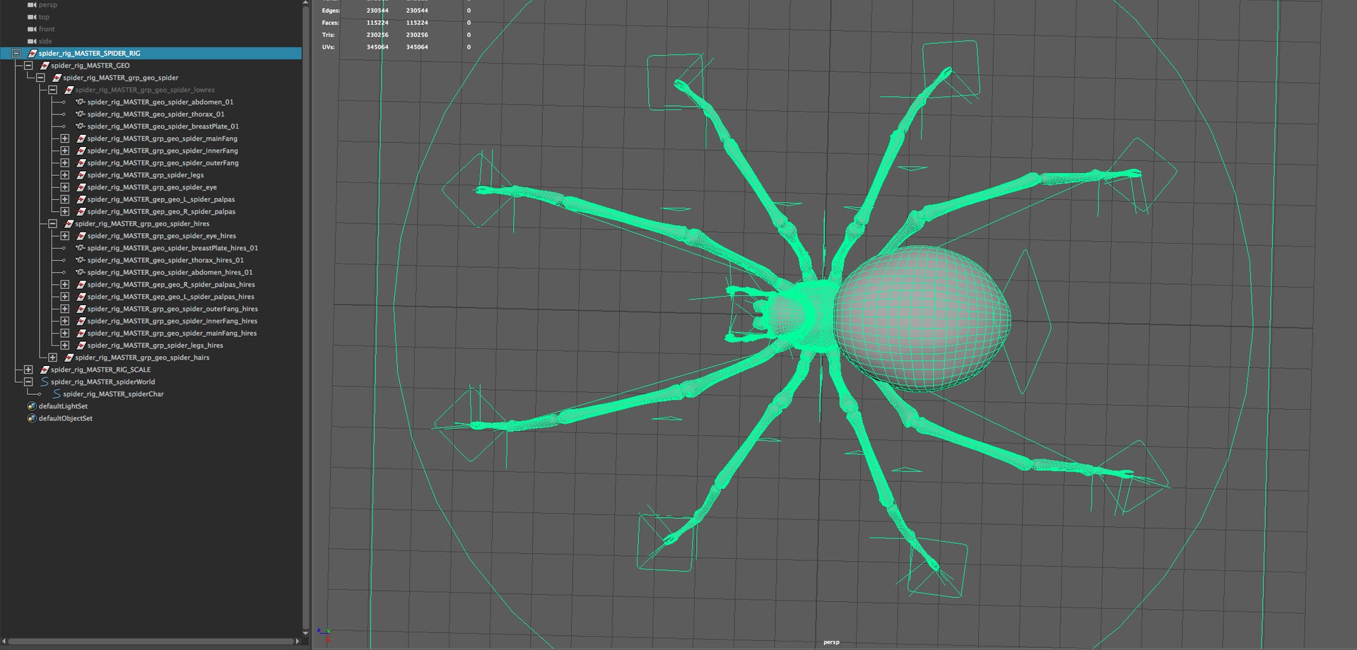 Production spider rigged 3D model - TurboSquid 1287239