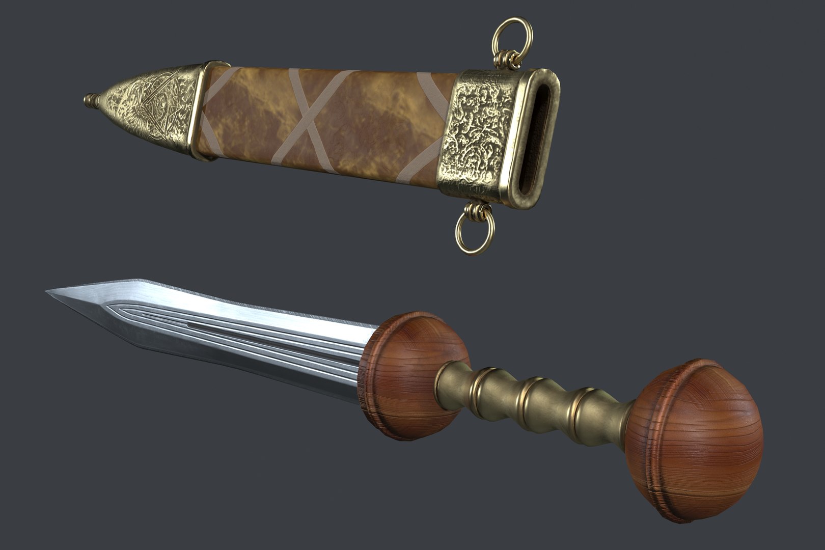 Steel Sword And Scabbard Model - TurboSquid 2042455