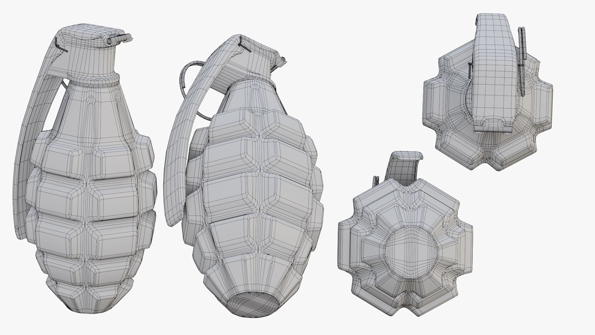 MK3A2 And MK2 Hand Grenades 3D Model - TurboSquid 2245668