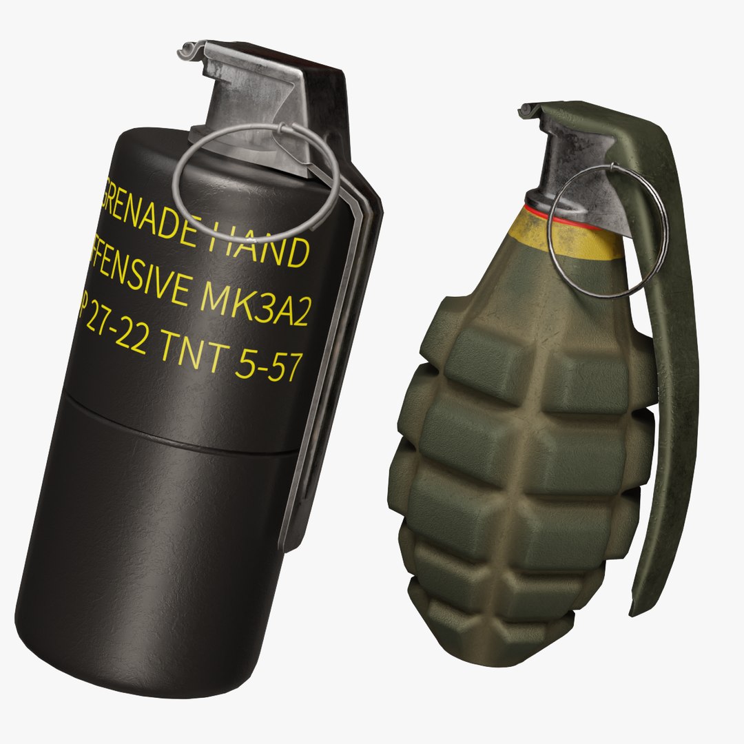 MK3A2 And MK2 Hand Grenades 3D Model - TurboSquid 2245668