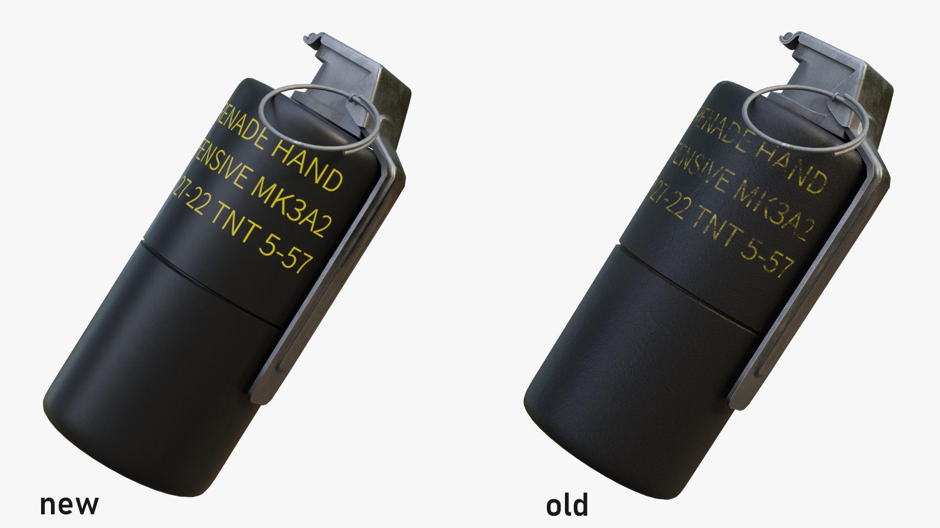 MK3A2 And MK2 Hand Grenades 3D Model - TurboSquid 2245668