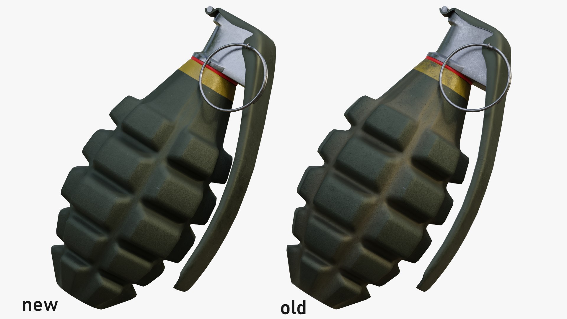 MK3A2 And MK2 Hand Grenades 3D Model - TurboSquid 2245668