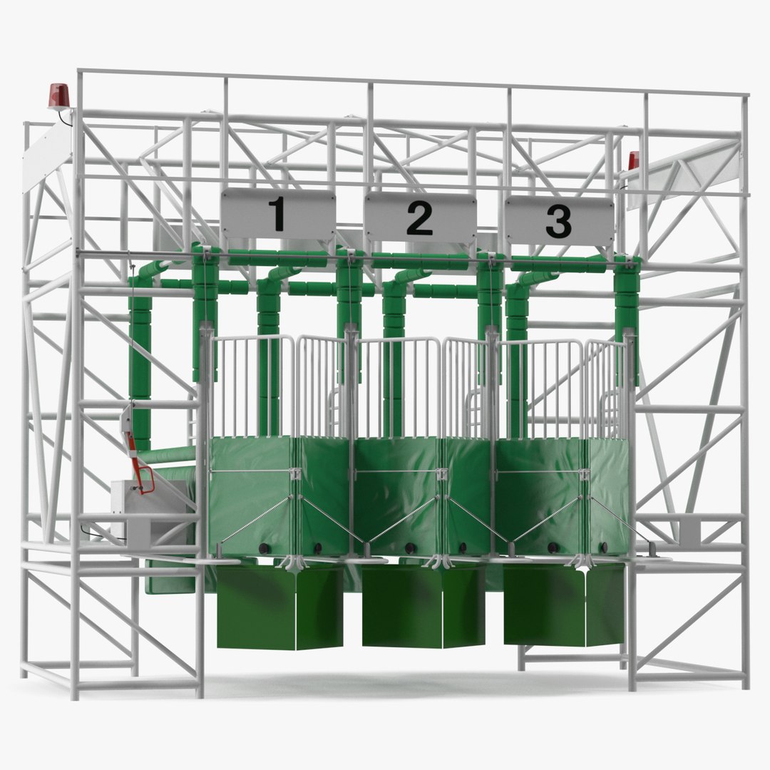 3D Horse Starting Gates for 3 Places Rigged for Cinema 4D - TurboSquid ...