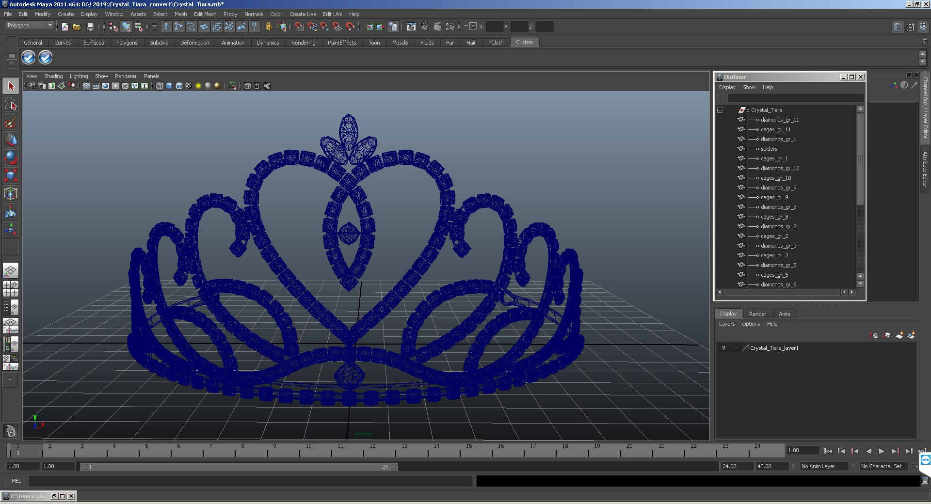 Crystal tiara 3D model - TurboSquid 1400770