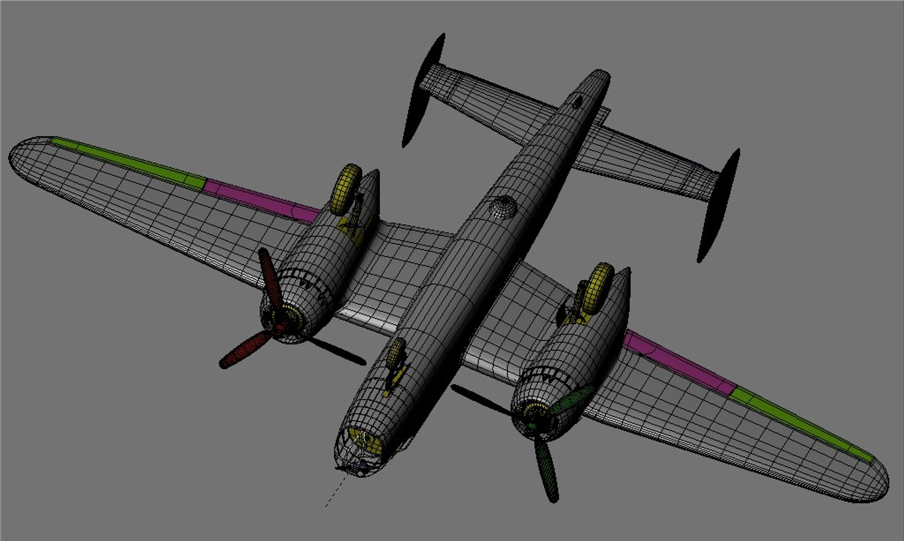 north american b-25 3d model