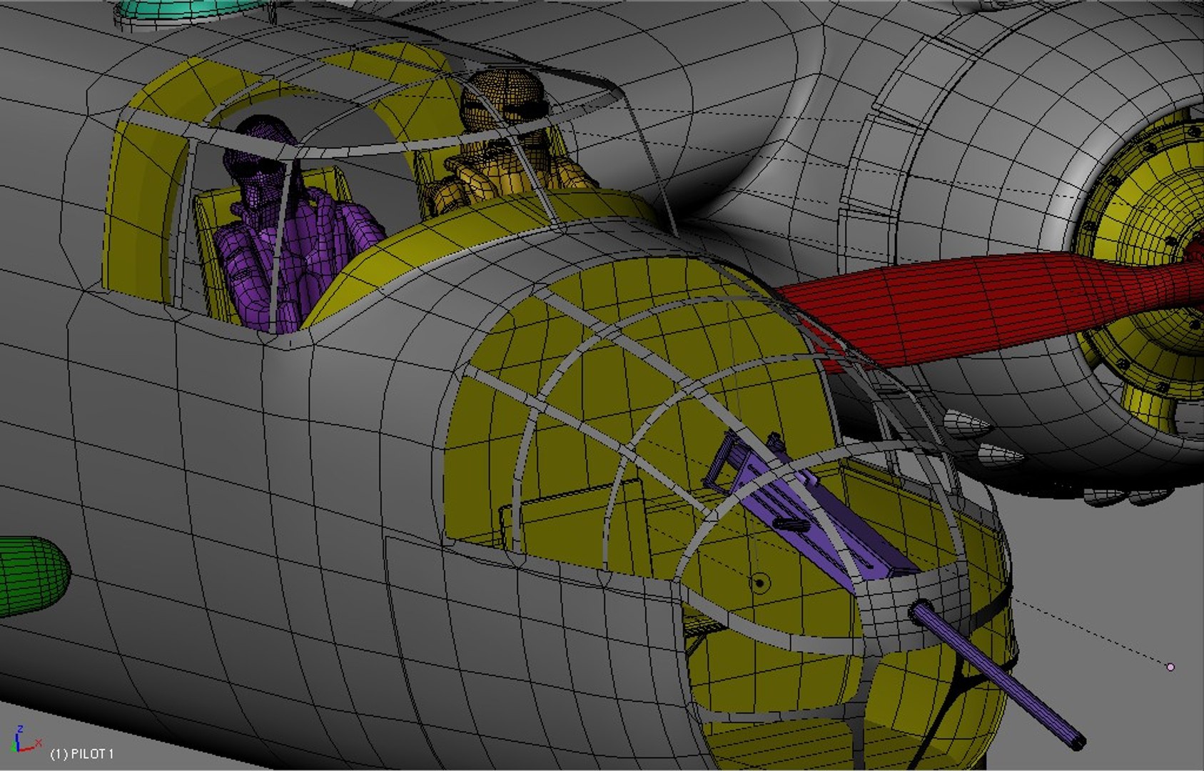 north american b-25 3d model