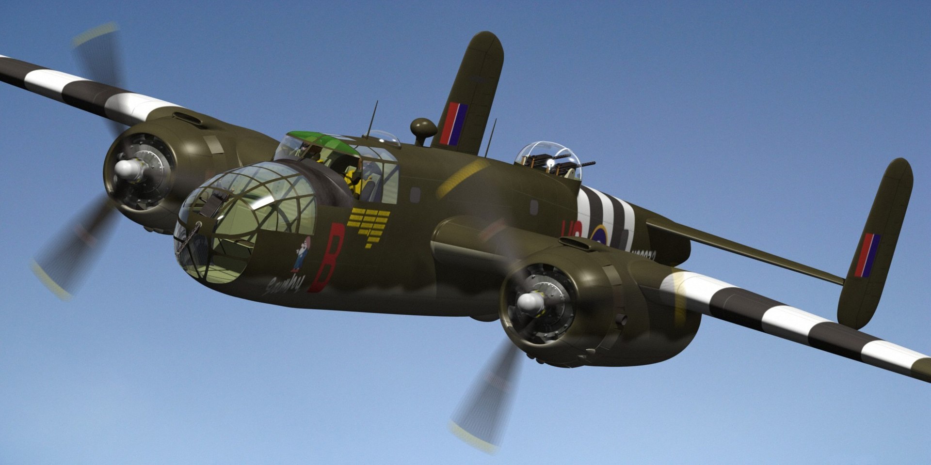 north american b-25 3d model