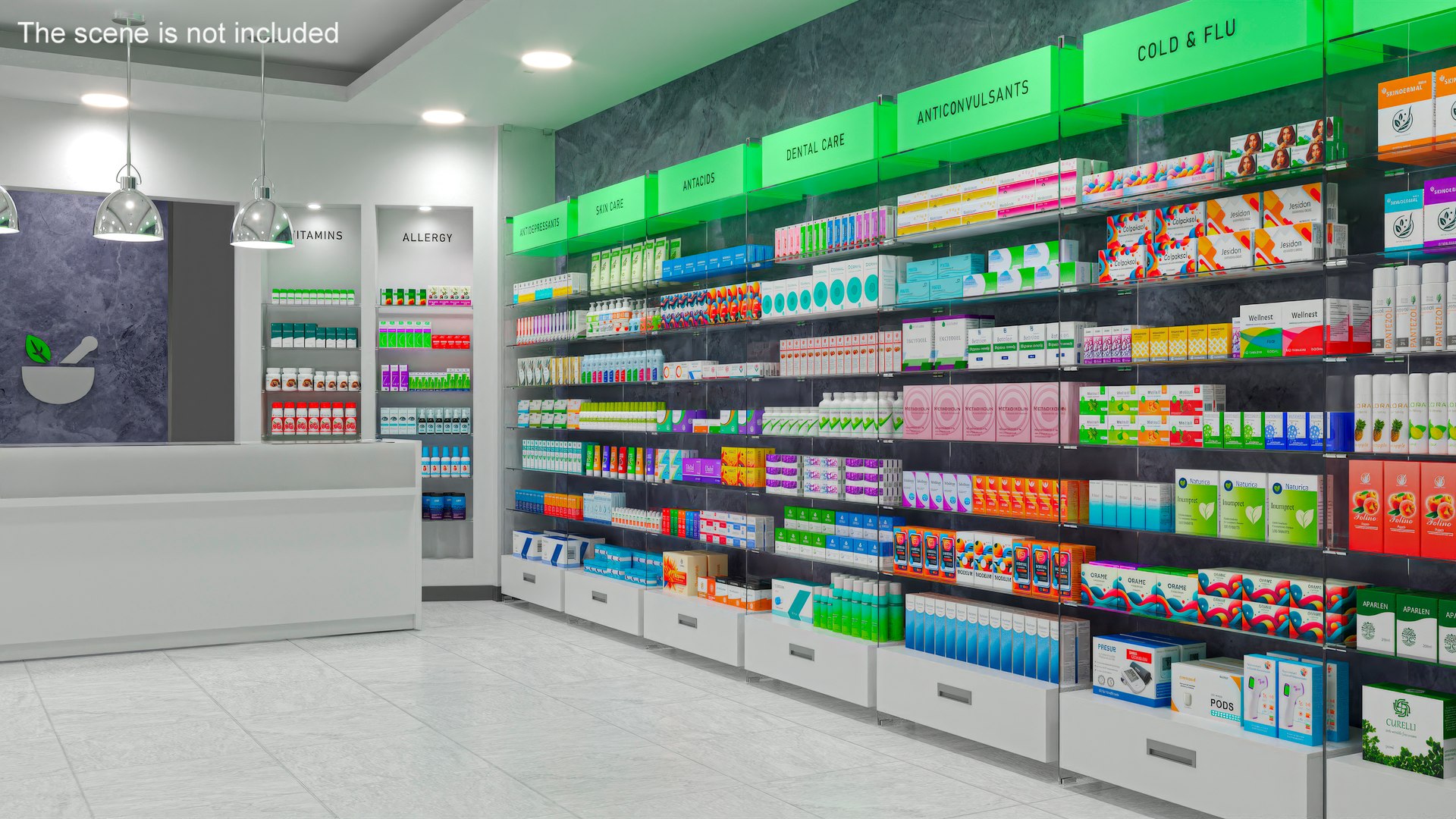 Pharmacy Shelf Unit With Products 3D Model - TurboSquid 2368877