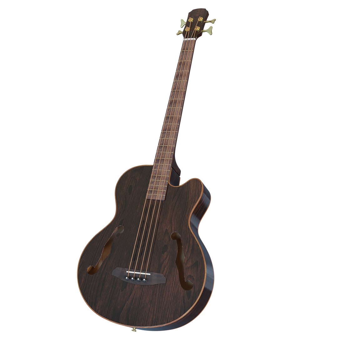 3D Model Acoustic Bass Guitar - TurboSquid 2136484