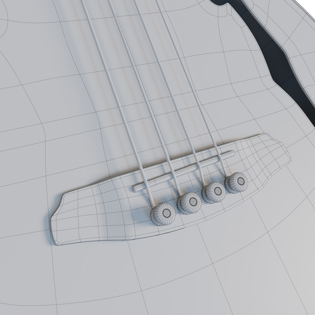 3D Model Acoustic Bass Guitar - TurboSquid 2136484