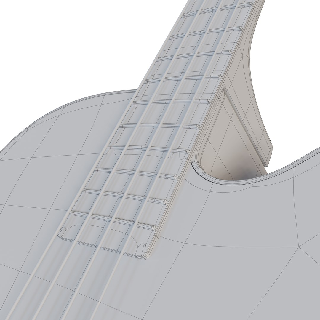 3D Model Acoustic Bass Guitar - TurboSquid 2136484
