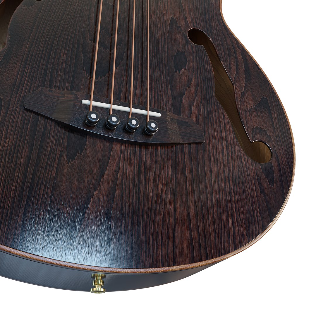 3D Model Acoustic Bass Guitar - TurboSquid 2136484