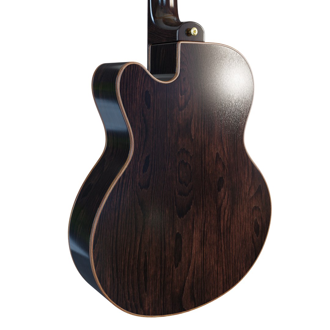 3D Model Acoustic Bass Guitar - TurboSquid 2136484